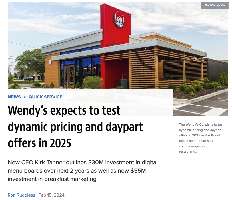 Wendy's: New CEO, Dynamic Pricing, and Unhappy Customers